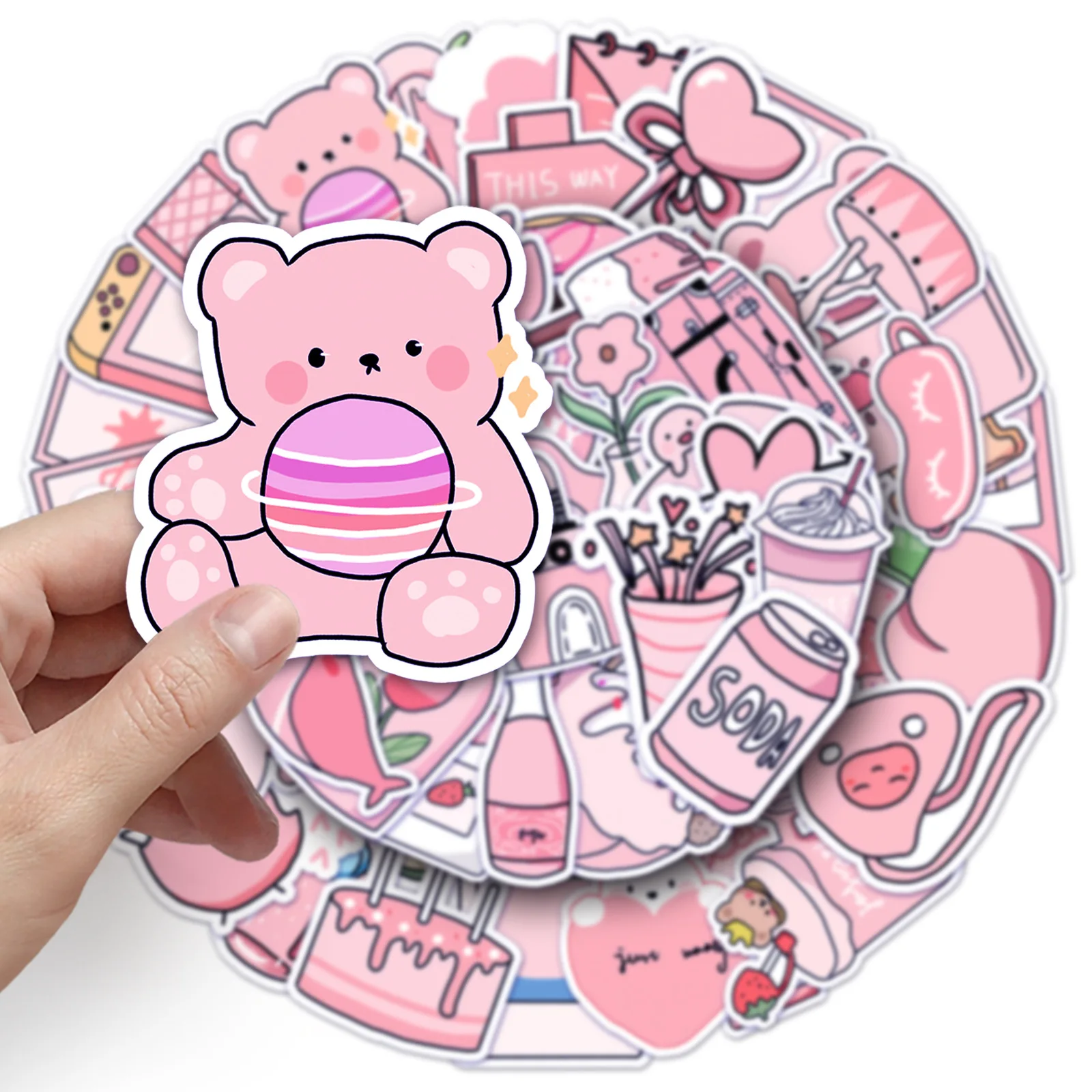 50pcs-Ins-Pink-Girl-Stickers-for-Stationery-Guitar-Laptop-Ipad ...