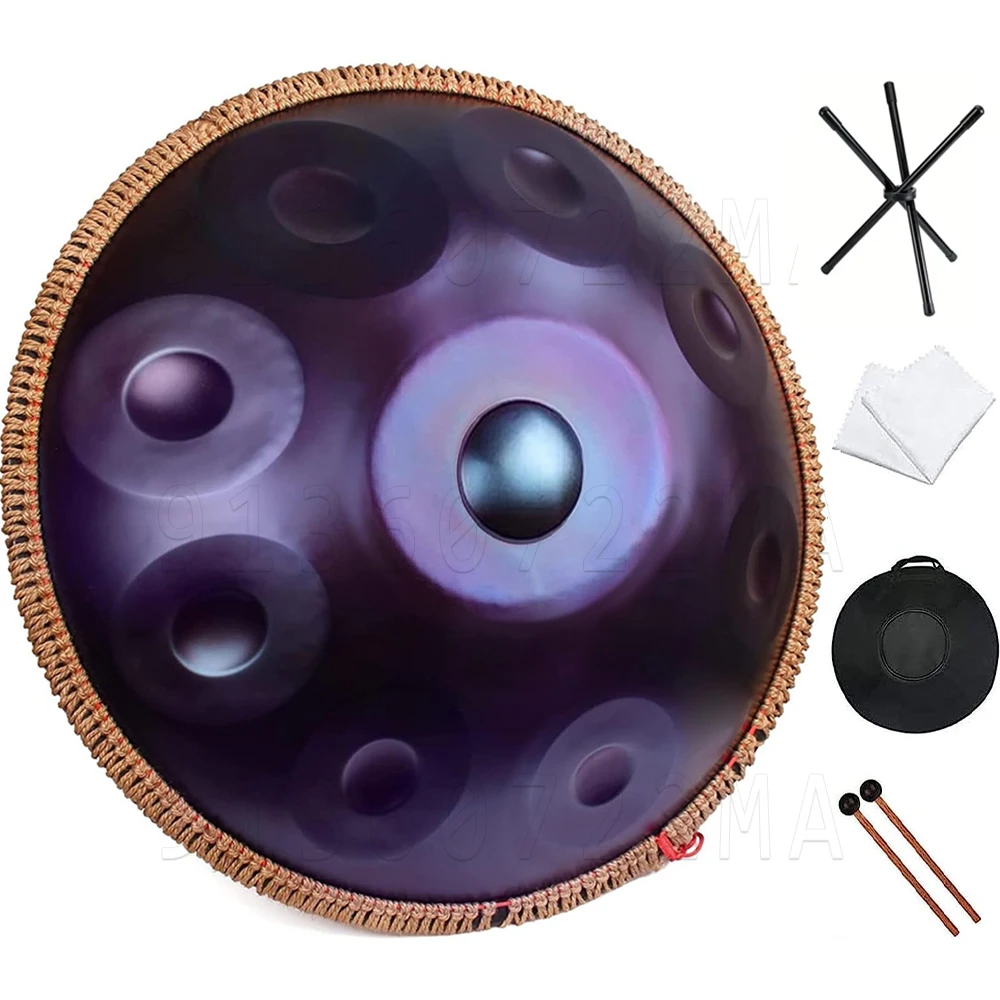 Purple-handpan-drum-18-inch-G-minor-tambor-yoga-meditation-music-drum ...