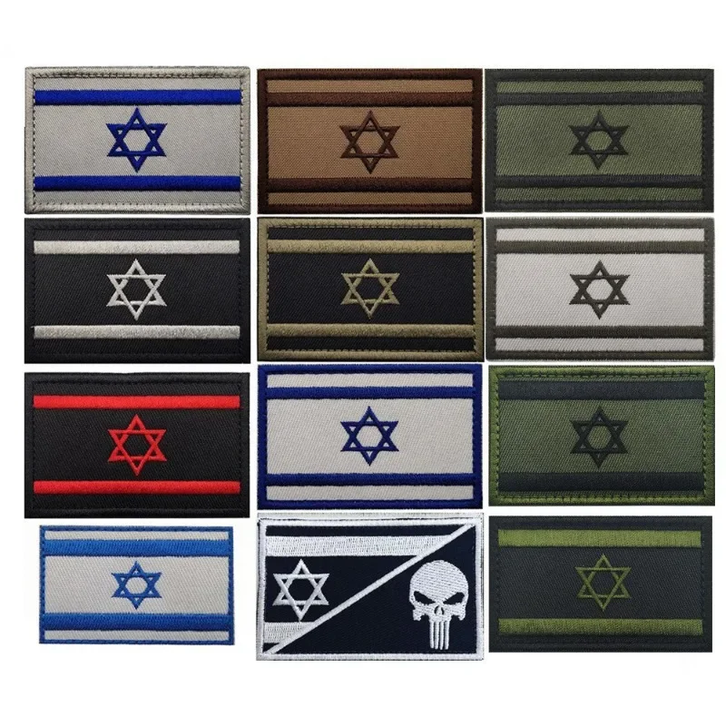 1PC-Embroidery-Israel-Flag-Brassard-Tactical-Patches-Cloth-Jewish ...
