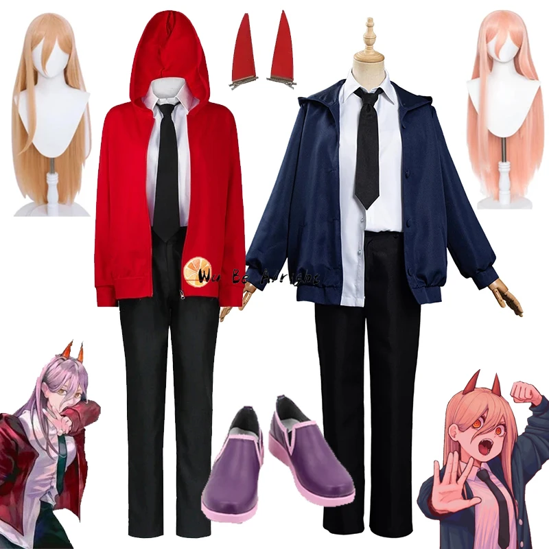 Chainsaw Man Power Anime Cosplay Costume Shirt Coat Devil Horns Power ...