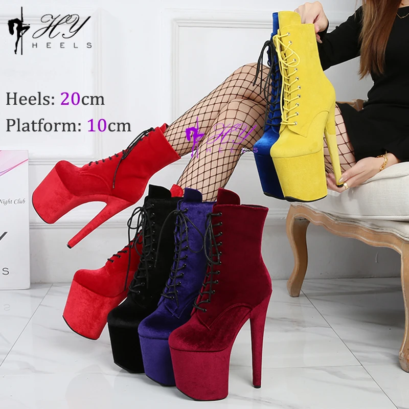20cm-Velvet-Pole-Dancer-Shoes-Sexy-Party-Knight-High-Heels-Stripper ...
