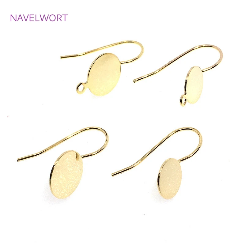황동 금속 라운드 트레이 귀걸이 후크, 14K 골드 도금 귀 와이어 후크, DIY 진주 귀걸이, 여성을 위한 액세서리 패션 쥬얼리 만들기| | - AliExpress