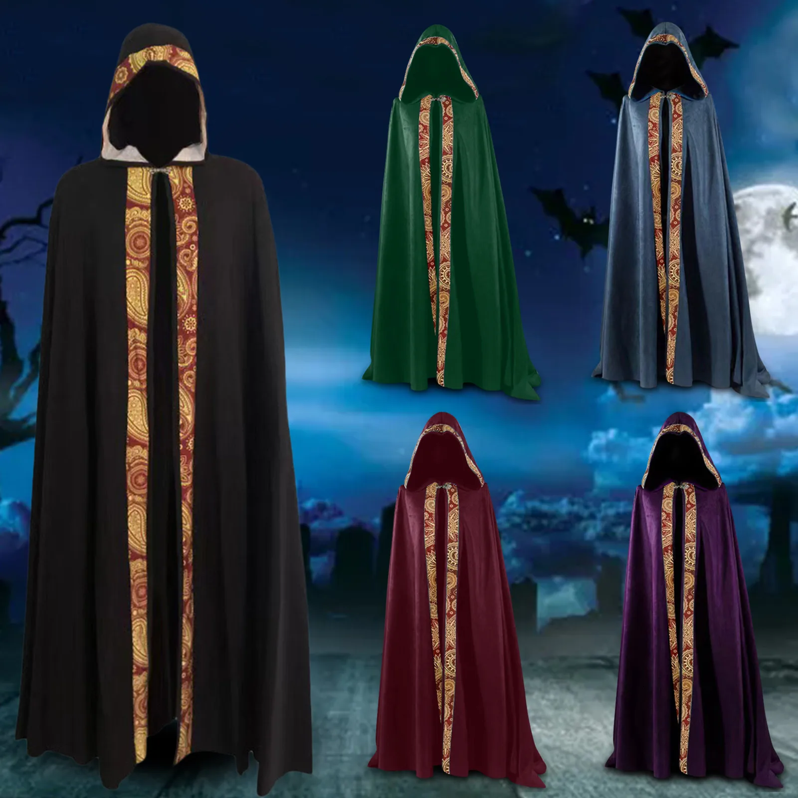 Halloween-Vampire-Devil-Wizard-Cape-Viking-Robe-Gown-Party-Cosplay ...