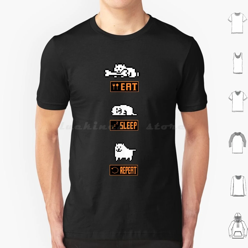 Undertale / Annoying Dog ( Eat , Sleep , Repeat ) 2 T Shirt Cotton Men ...