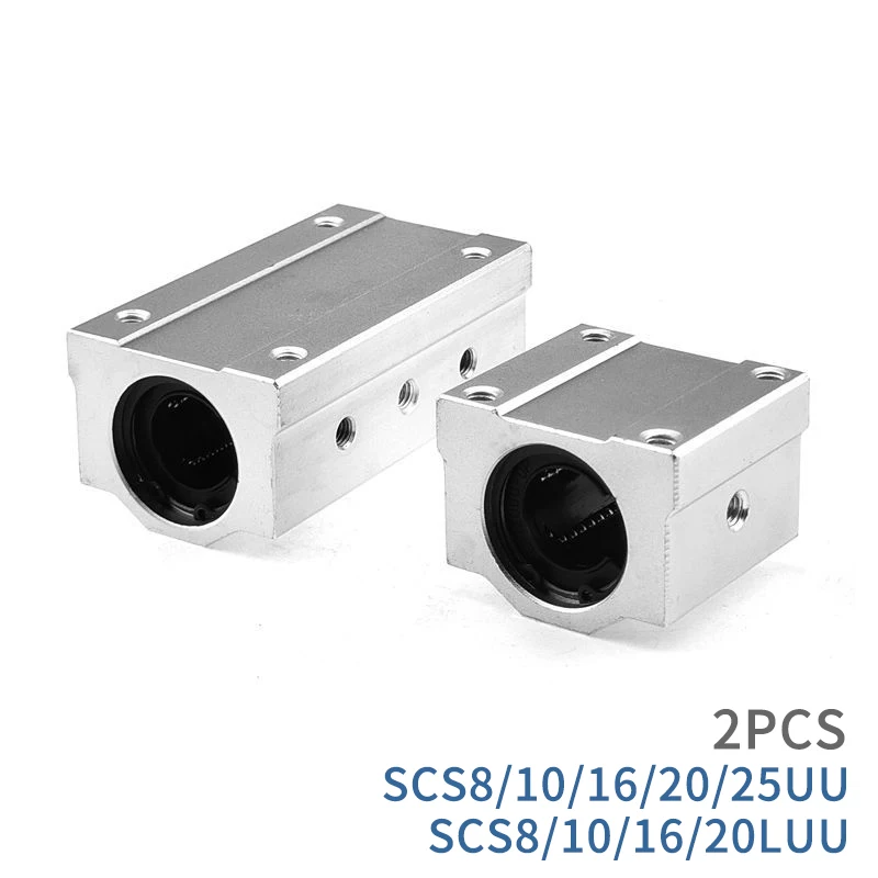 2PCS SCS8UU Bearing Slide Block Linear Motion Bushing SCS8LUU SCS10UU ...