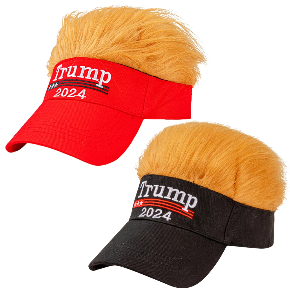 Trump-2024-Hat-with-Hair-Summer-Sun-Hat-Funny-Embroidered-Baseball-Cap ...