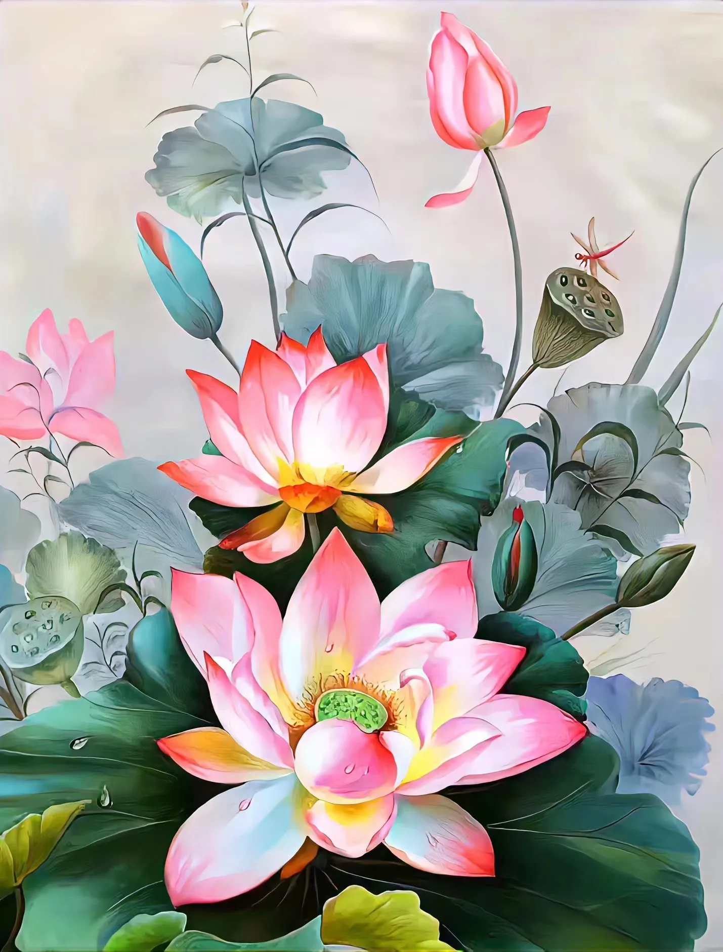 Lotus Flowers Paintings