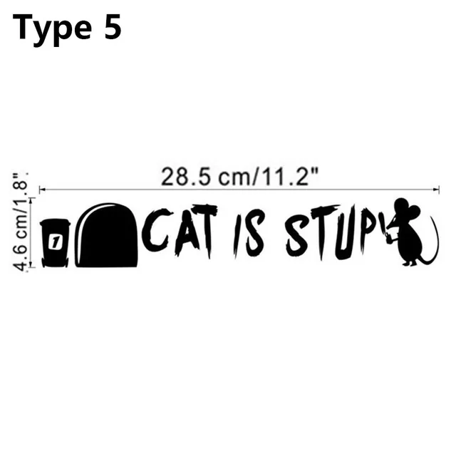 Funny Cartoon Mouse Wall Sticker DIY Black Mousehole Skirting Decal ...