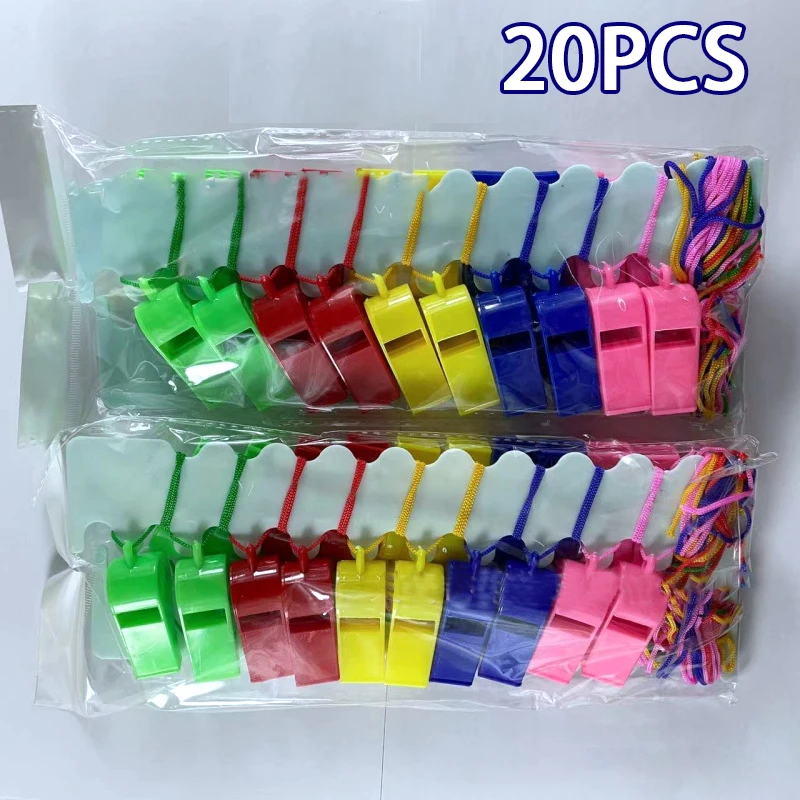 20PCS-Mini-Whistle-With-Rope-Children-Kids-Sports-Football-Soccer-Rugby ...