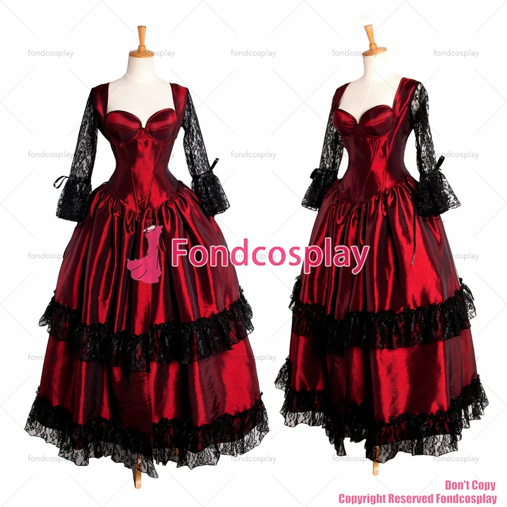 Fondcosplay O Kleid Die Geschichte Von O Mit Bh Gothic dark red Taft ...