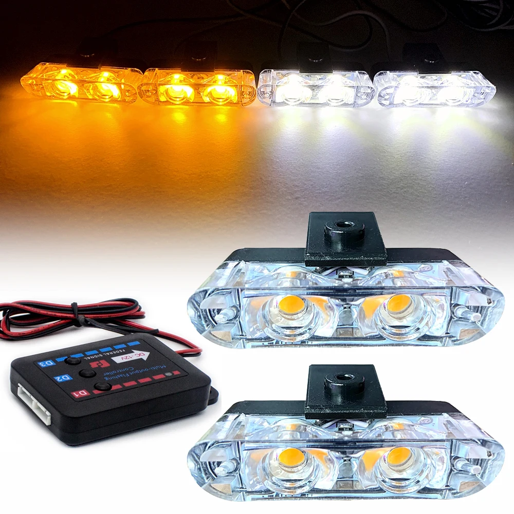 Red-Blue-Yellow-LED-Car-Front-Grille-Strobe-Light-Police-Emergency ...