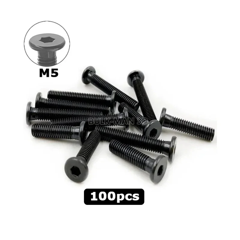 100Pcs-Lot-M5-Low-Profile-Screw-Black-Carbon-Steel-Hex-Hexagon-Socket ...