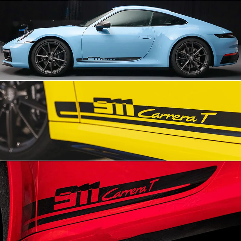 Sports Racing Stripes Car Sticker for Porsche 911 Door Waist line ...