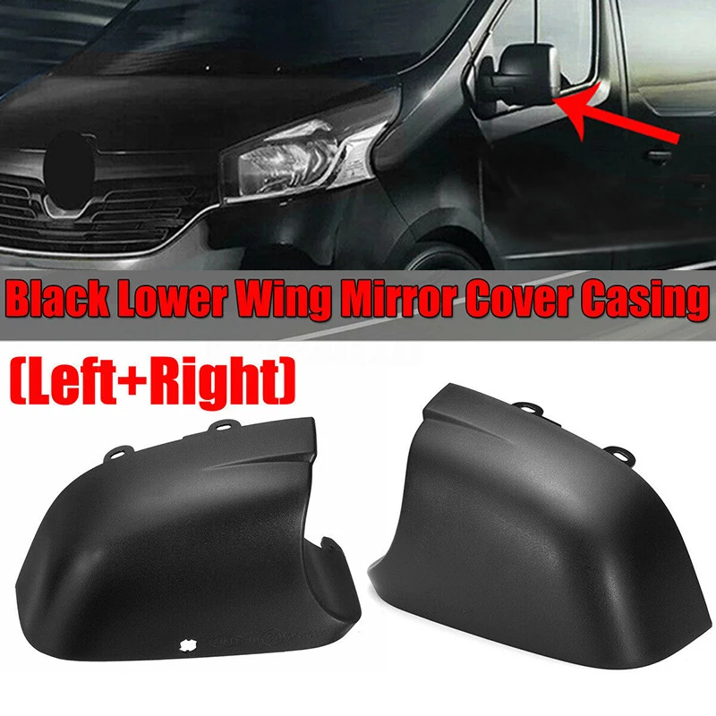 Black-Car-Lower-Rear-View-Wing-Mirror-Cover-For-Renault-Trafic-Van-2014 ...