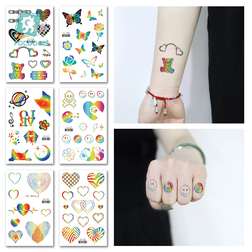 Rainbow temporary tattoos | Orangetattooshop.com
