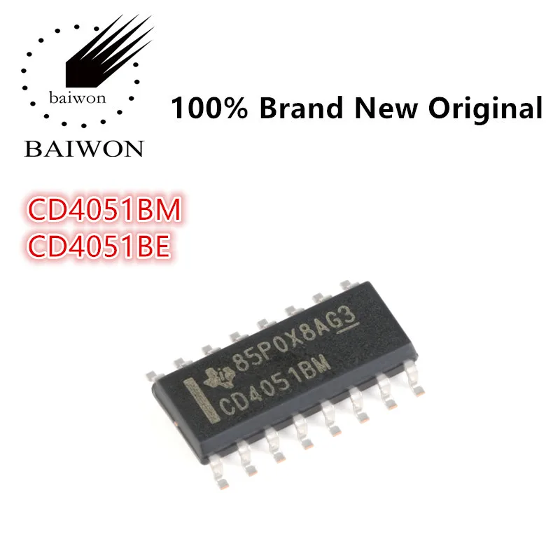 100-New-Original-CD4051-Series-CD4051-CD4051BM-SOP16-CD4051BE-DIP-16-CMOS-Single-Channel-8 ...