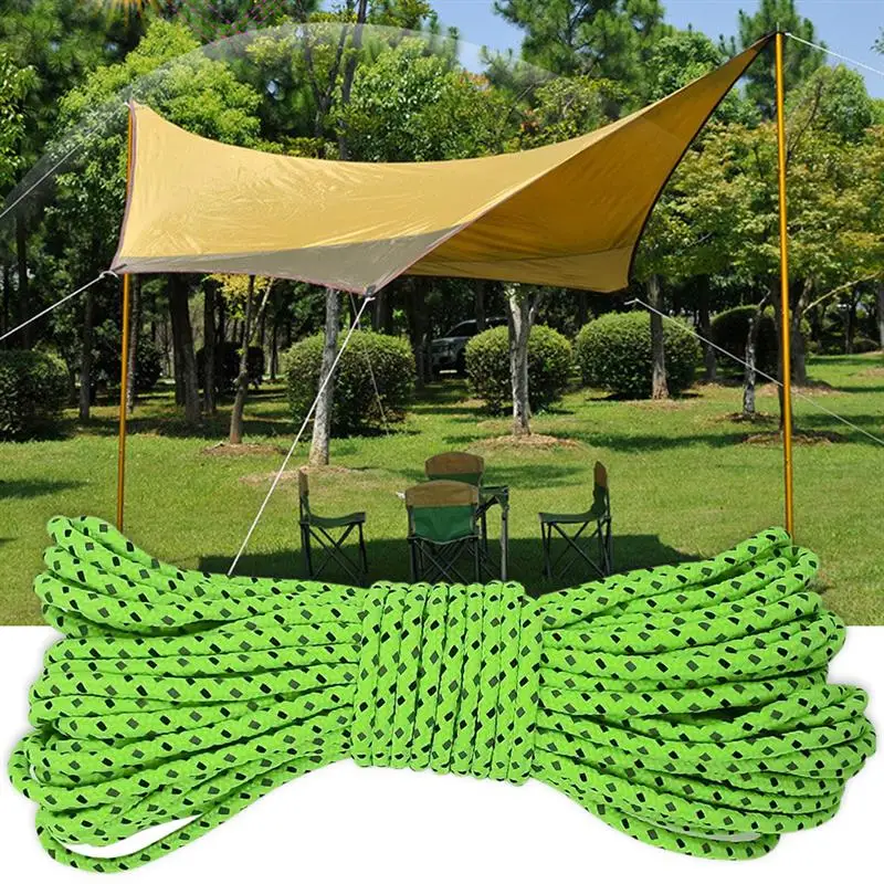 Camping Rope 10M Luminous Nylon Windproof Fluorescent Reflective 2.5mm ...