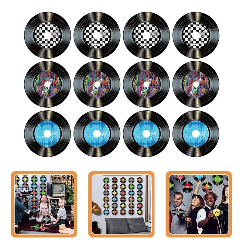 12PCS-Vinyl-Decor-Record-Records-Wall-Disc-Home-Bar-Decoration-Party ...