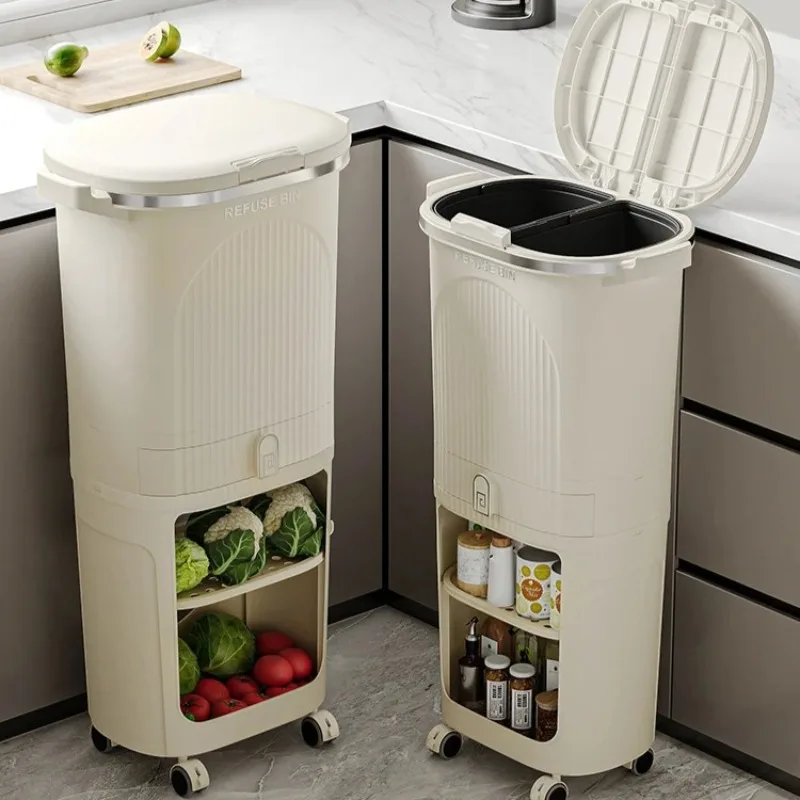 Tall Dual Compartment Kitchen Bin | Motion Sensor Stainless Steel Trash ...