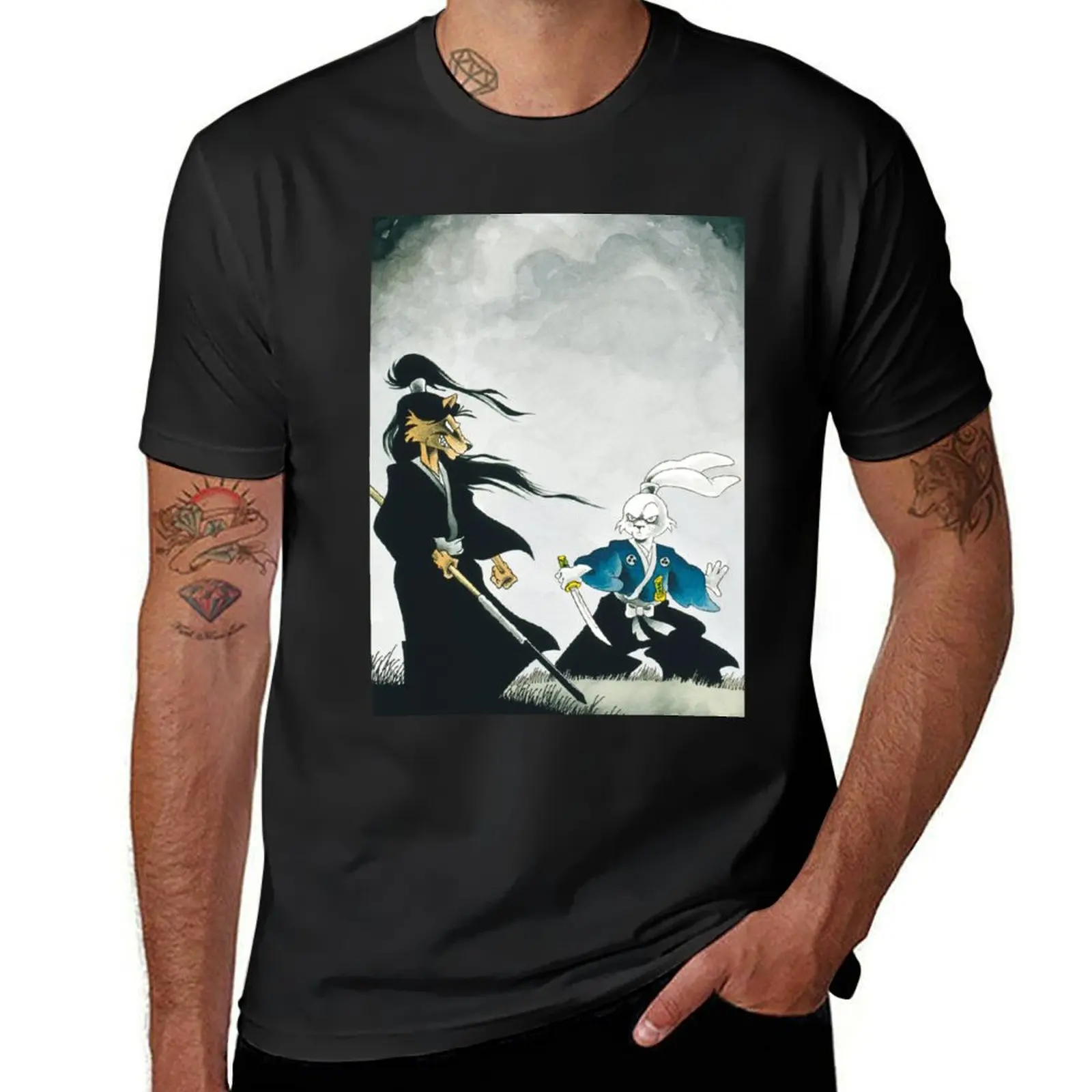 usagi yojimbo,usagi,rabbit, jei, black blade, yari, evil, wolf, clouds ...