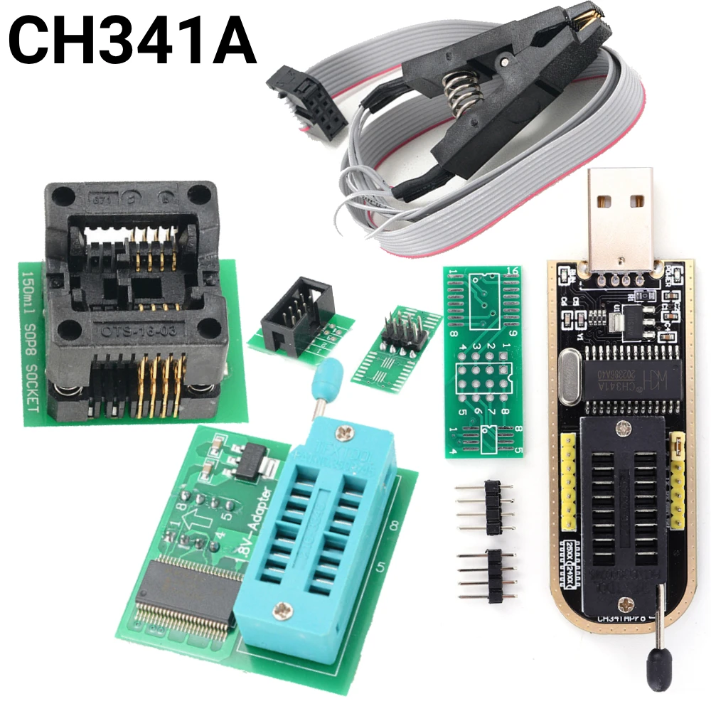 Kit-completo-de-programador-CH341A-adaptador-SOIC8-24-25-Series-CH341A ...