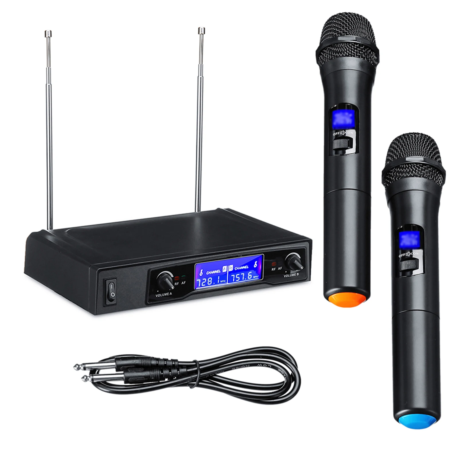 Karaoke-Microphones-UHF-Professional-2-CH-Cordless-Dual-Handheld ...