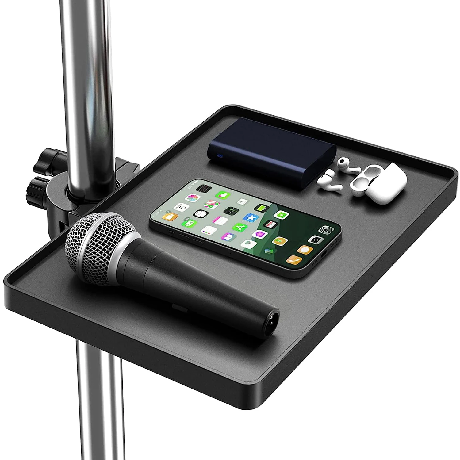 Universal Microphone Stand Tray Adjustable Clamp On Firm Rack Tray ...