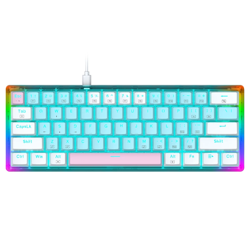 Hot-sale-cool-wired-keyboard-E-YOOSO-Z11-60-LED-wired-macaron-keycap ...