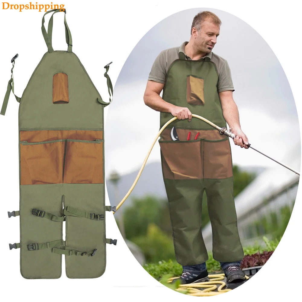 Gardening Leggings Apron Adjustable Garden Apron Gardening Multi Pockets Leg Protect Apron For ...