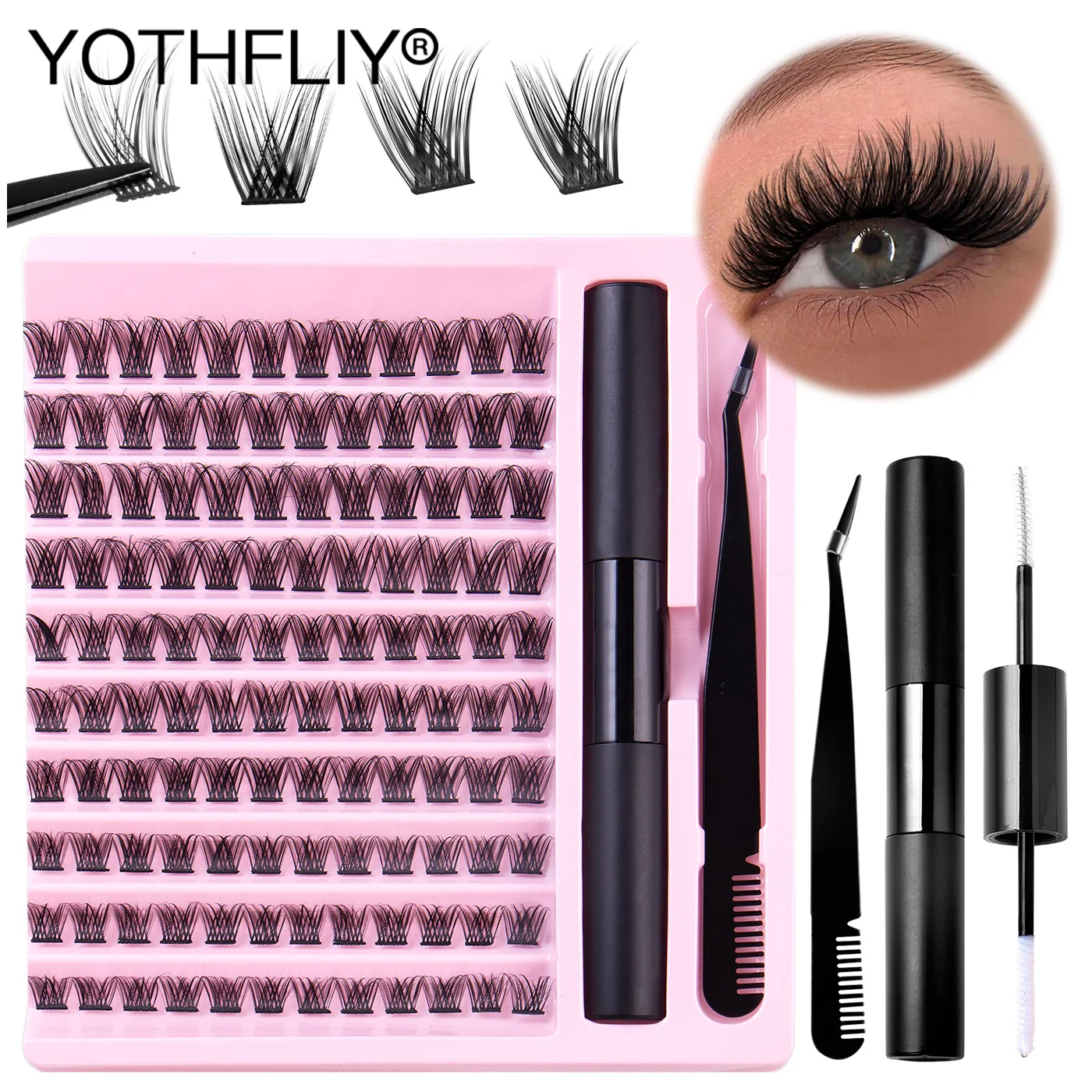 DIY-Lash-Extension-Kit-Lash-Clusters-With-Waterproof-Strong-Hold-Lash ...