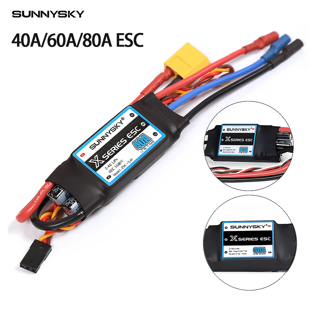 SunnySky-X-SERIES-ESC-40A-2-4S-60A-80A-2-6S-LiPO-ESC-Xseries-Airplane ...