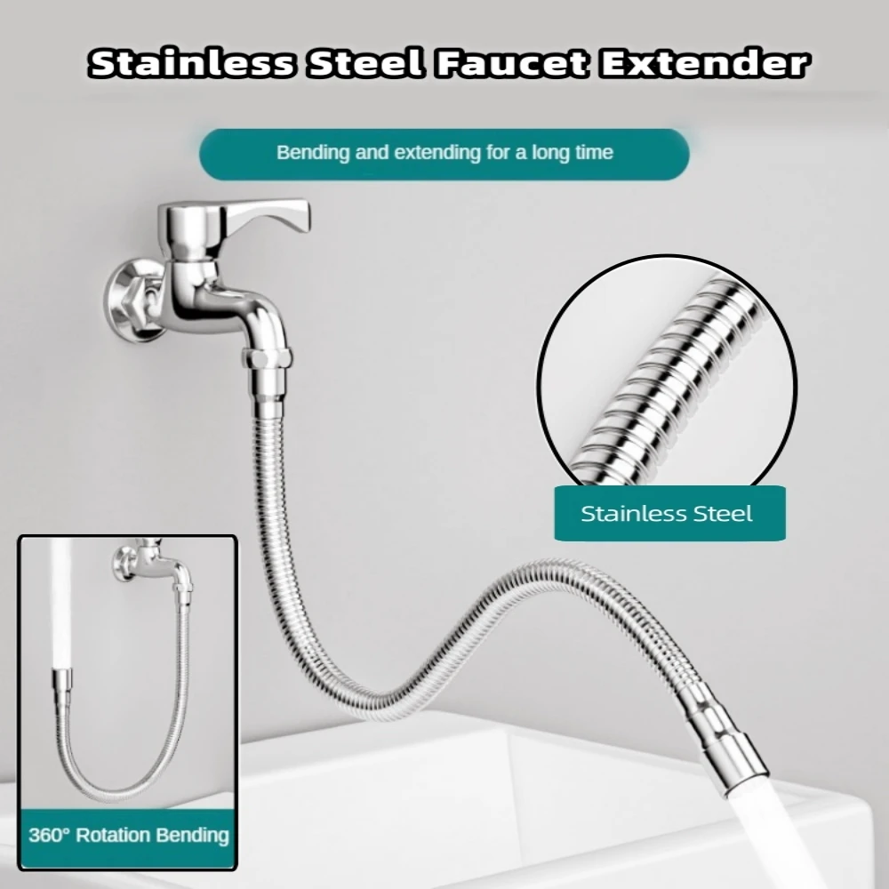 1Pcs-Stainless-Steel-Faucet-Extender-360-All-round-Adjustment-of-Water ...
