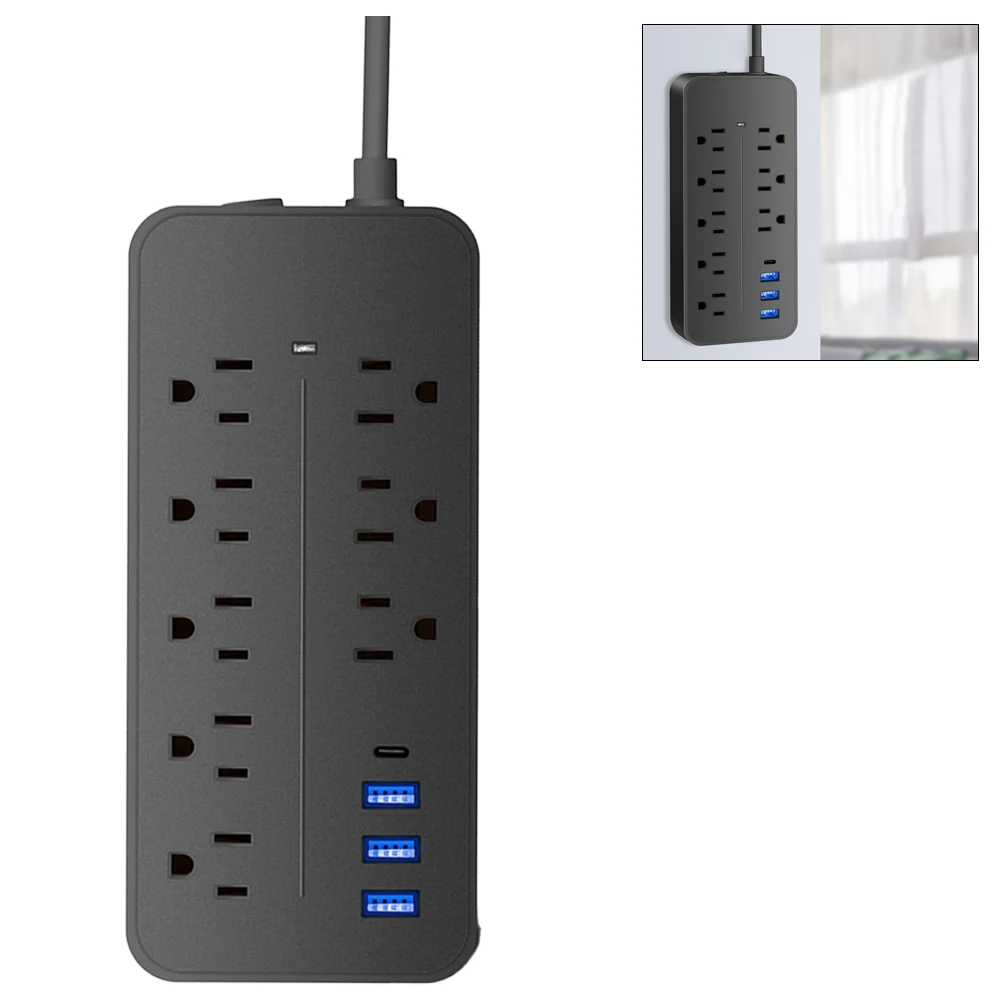 Power-Surge-Protection-Plug-6-8-AC-Outlets-Multi-Plug-Socket-with ...