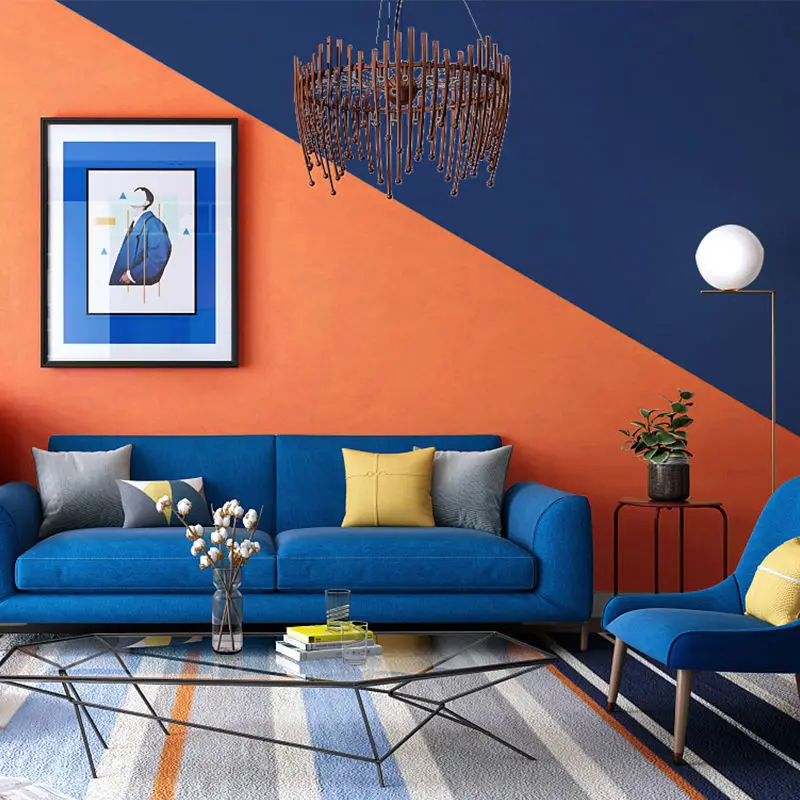 Orange And Blue Living Rooms