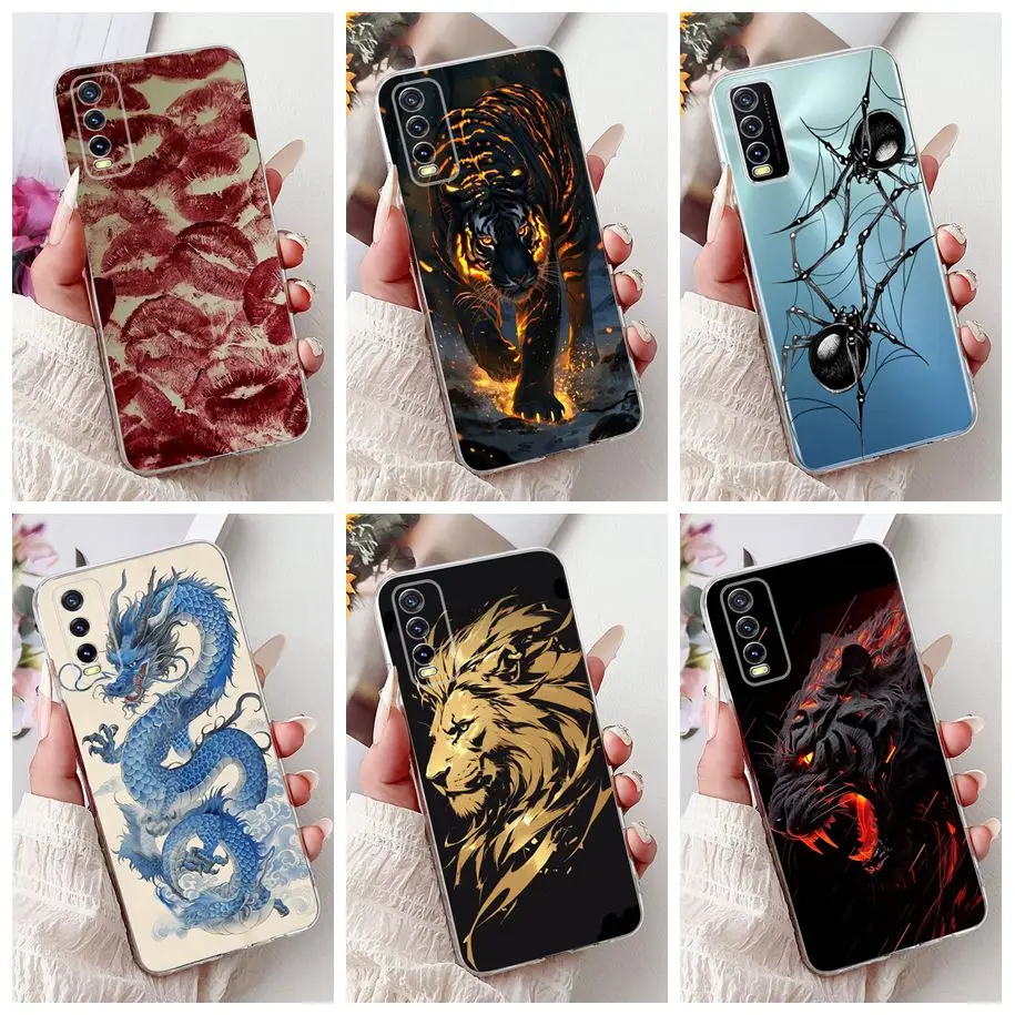 For Vivo Y20i V2027 Case For Vivo Y20 V2029 Y20s Cute Tiger Cartoon ...