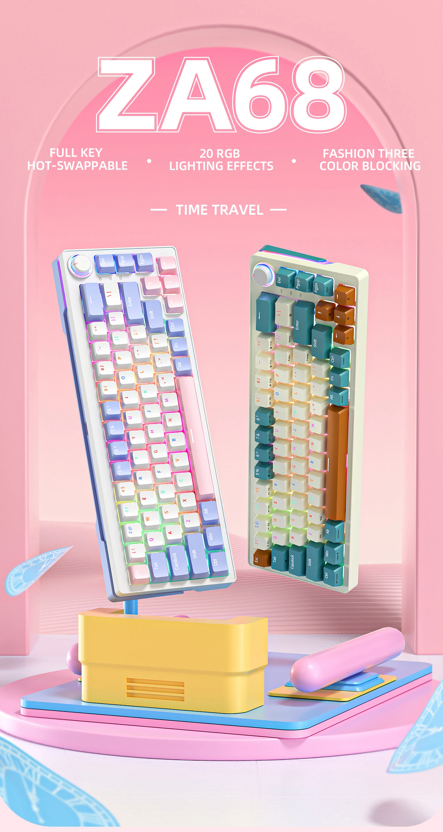 Gaming Keyboard In Nepal: Zifriend ZA68 With Pink Switch And RGB ...