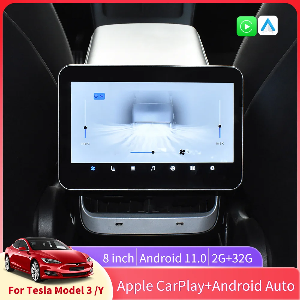 EVKEY For Tesla Model 3 Y Rear Air Conditioning Control Display ...