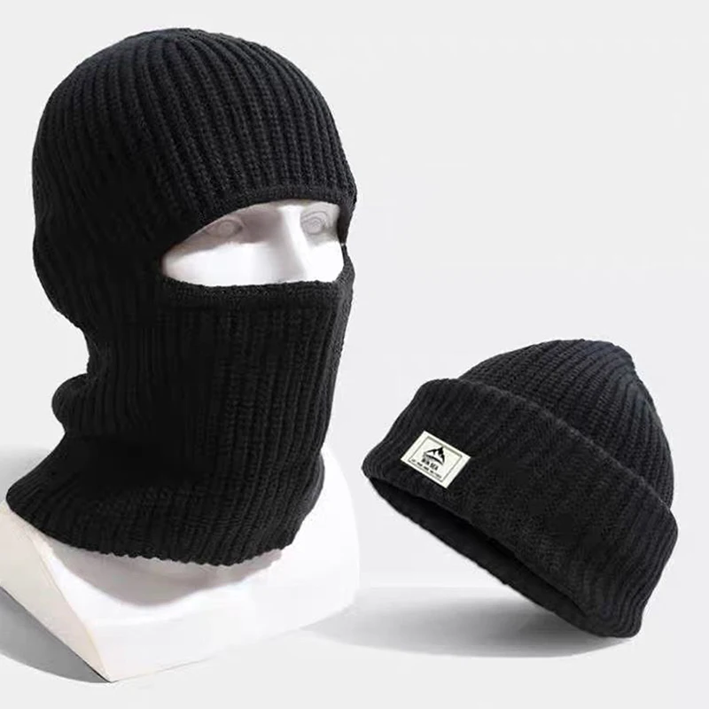 2 In 1 Balaclava Men Women Winter Warm Knitted Beanie Full Face Ski Hat ...