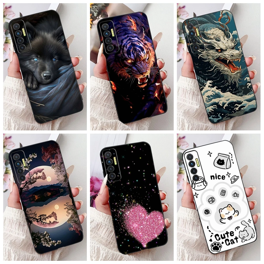 For Tecno Camon 17P Case CG7 CG7n Cover Cool Cartoon Dragon Soft ...