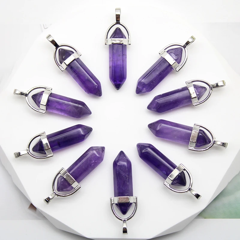 Naturstein-Kristall-Achate-Aventurin-Amethysten-S-ule-Anh-nger-f-r-Diy-Machen-Halsketten-Schmuck ...