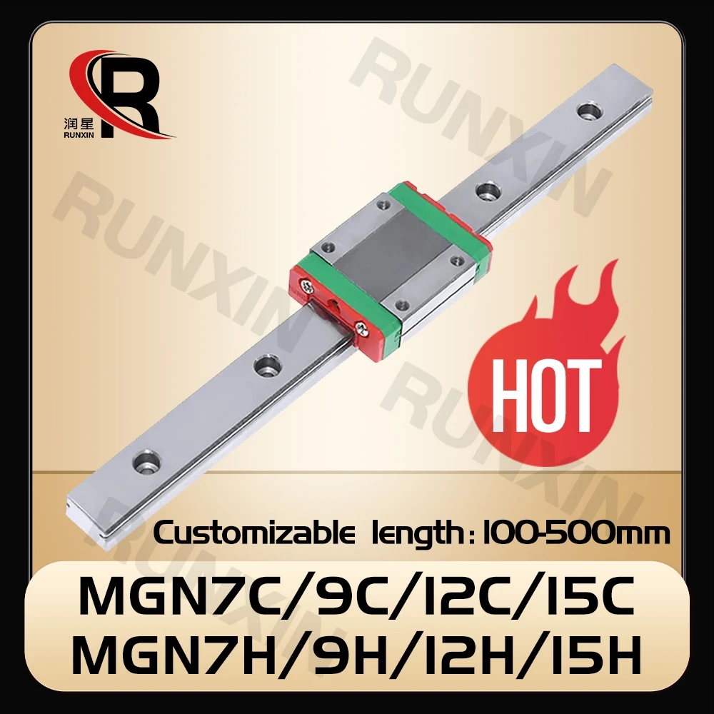 RXTNC-1pcs-MGN7-MGN9-MGN12-MGN15-L100-500mm-miniature-linear-rail-1pcs ...