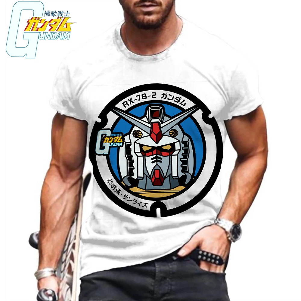 Men-s-T-Shirt-Fashion-Gundam-Tops-2023-Clothing-Summer-High-Quality ...