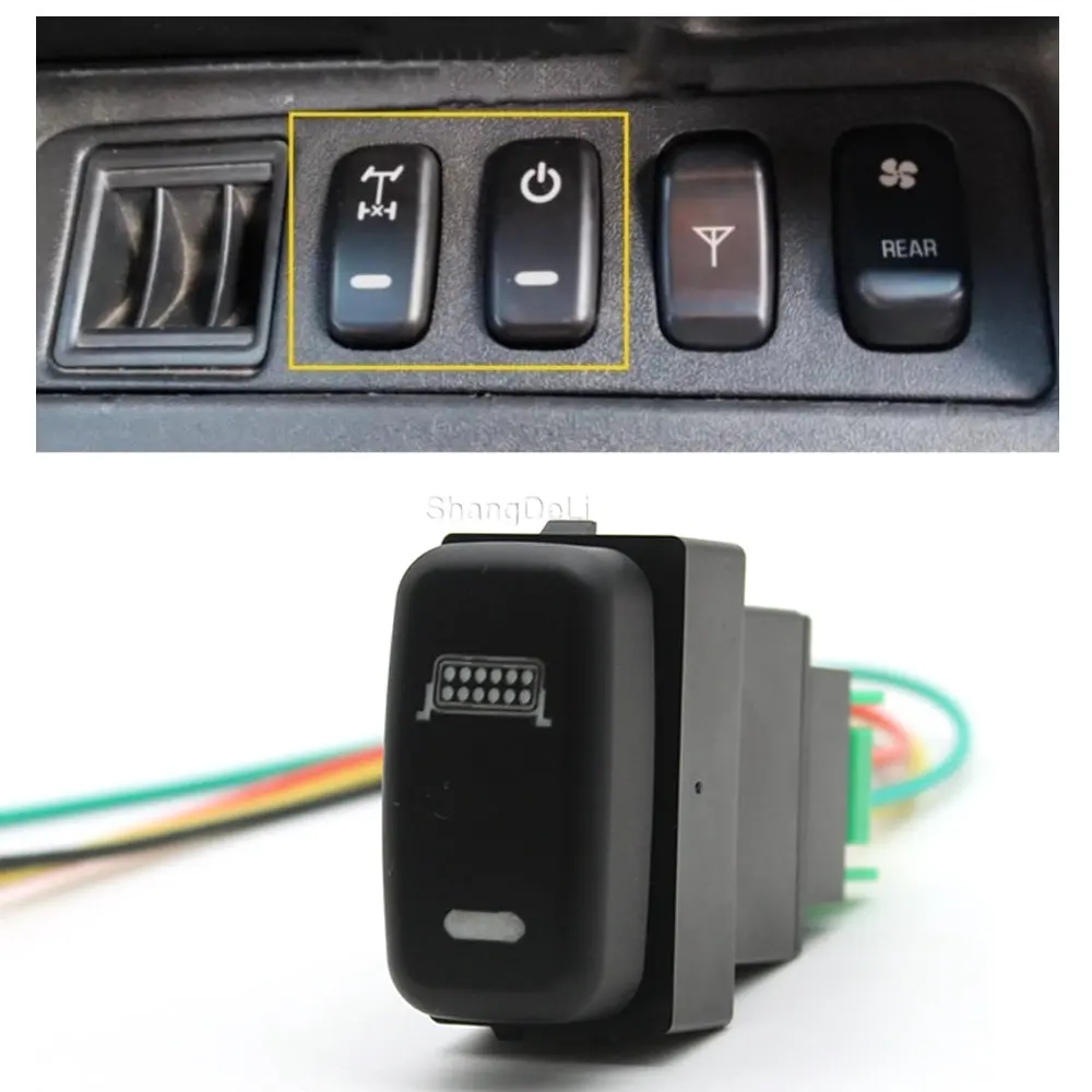Power Supply Car Red LED Light Bar Switch Button with Connection Wire ...