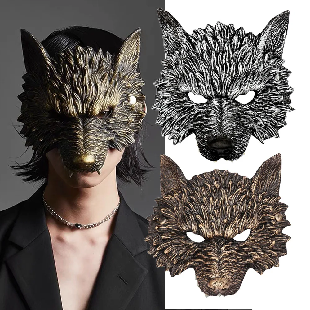 Horror-Wolf-Mask-Cosplay-Animal-3D-Half-Face-Pu-Foam-Masks-Halloween ...