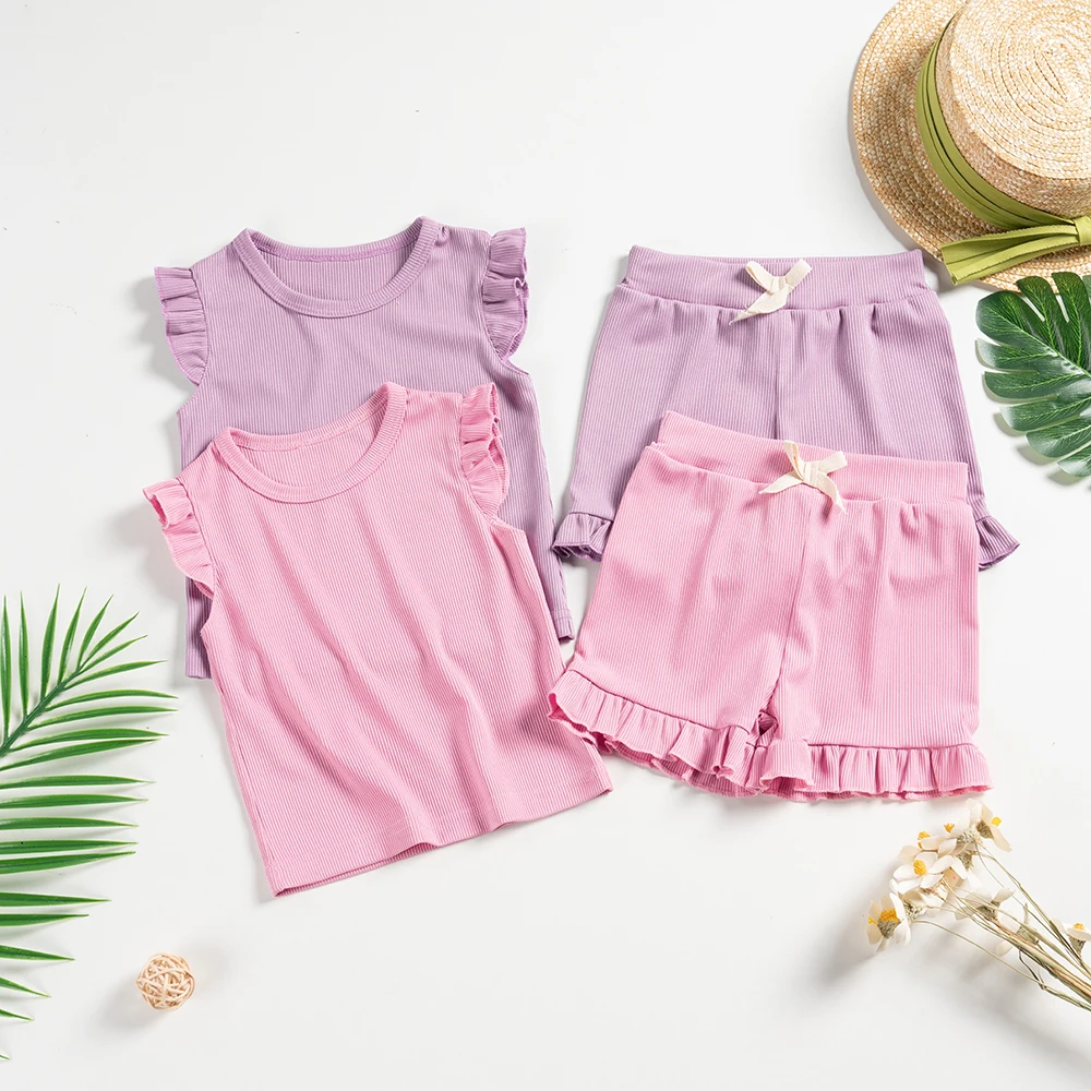Baby Girls Clothes Sets 2pcs Summer Outfits Suits for Kids Ruffle ...