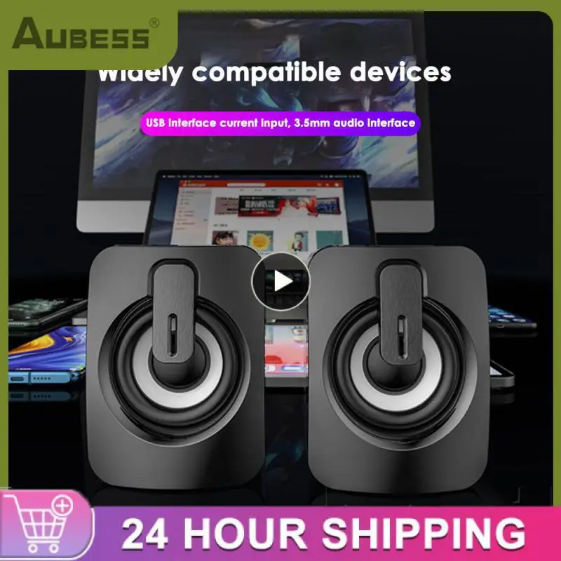 Computer-Speakers-Sound-Box-For-PC-HIFI-Stereo-Microphone-USB-Wired ...