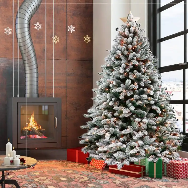 White-Large-Artificial-Christmas-Snow-Trees-with-Pine-Cone-Xmas-Tree ...