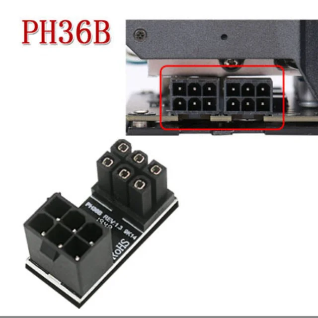 90 Degree Right Angle U-shaped PCI-E 6Pin/8pin GPU Power Female to Male ...