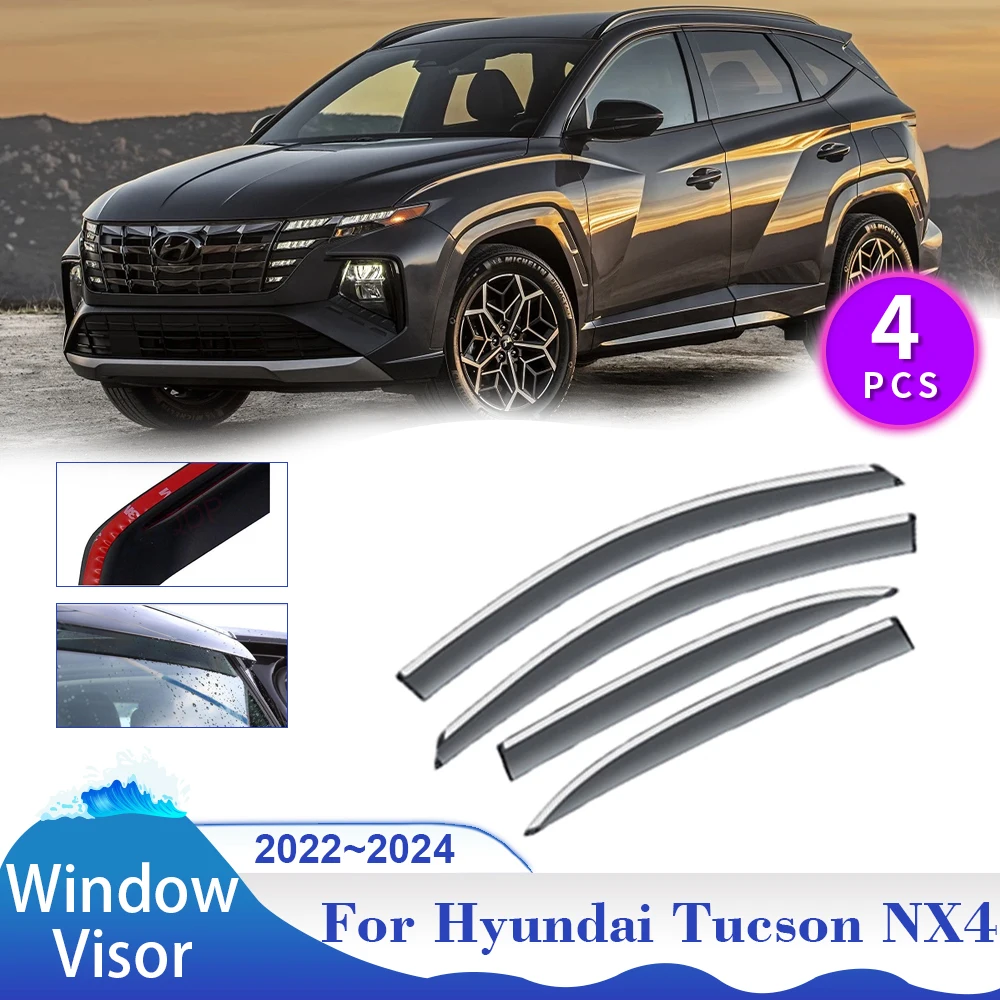Window Visor for Hyundai Tucson L NX4 LWB 2022 2023 2024 Sun Rain ...
