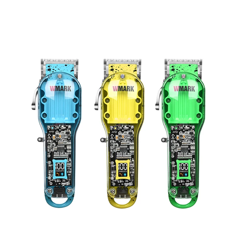 WMARK-Clipper-recarreg-vel-com-Fade-Blade-estilo-transparente-ultra ...